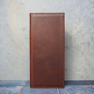 Leather Bifold Menu, Chestnut Menu Book, Engraved Logo Restaurant Menu ...