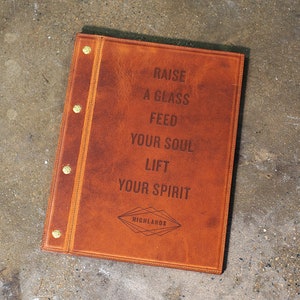 Leather Menu Cover With Chicago Screws / Hardcover Win Menu / Milwaukee ...