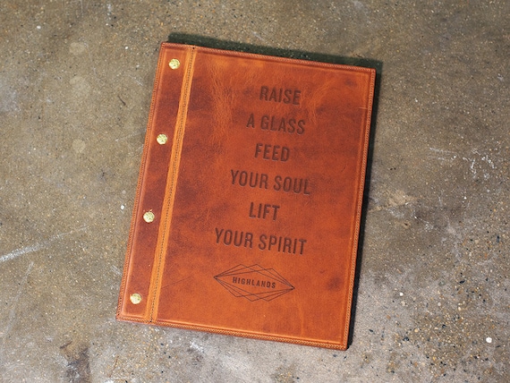 Leather Menu Cover With Chicago Screws / Hardcover Win Menu / - Etsy