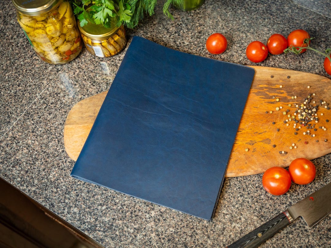 Simple Menu With Screws - Navy, Leather Menu Cover With Logo, Menu Book ...