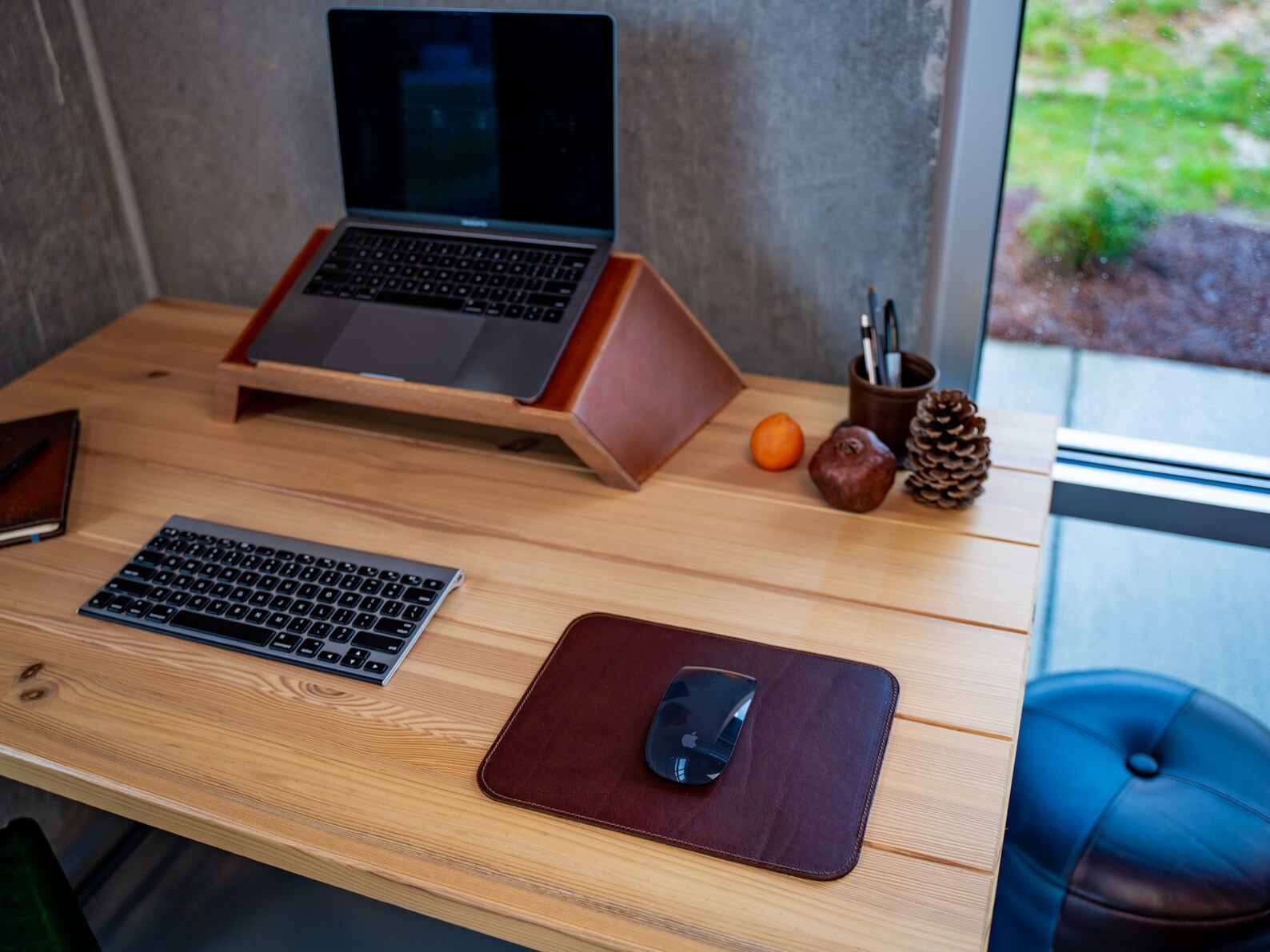 Personalized Leather Mouse Mat, Chestnut Mouse Pad With Initials, Full ...