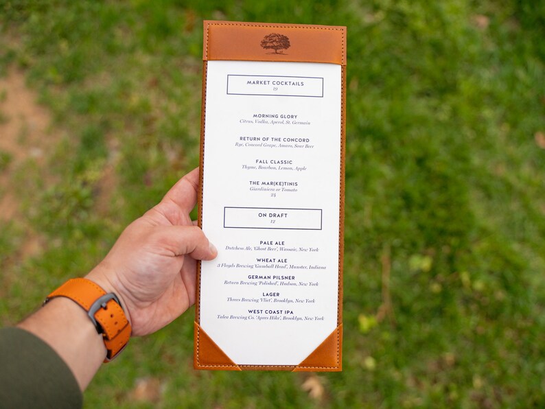 Leather Menu Boad, Engraved Menu Cover, Personalized Menu Folder, Menu ...