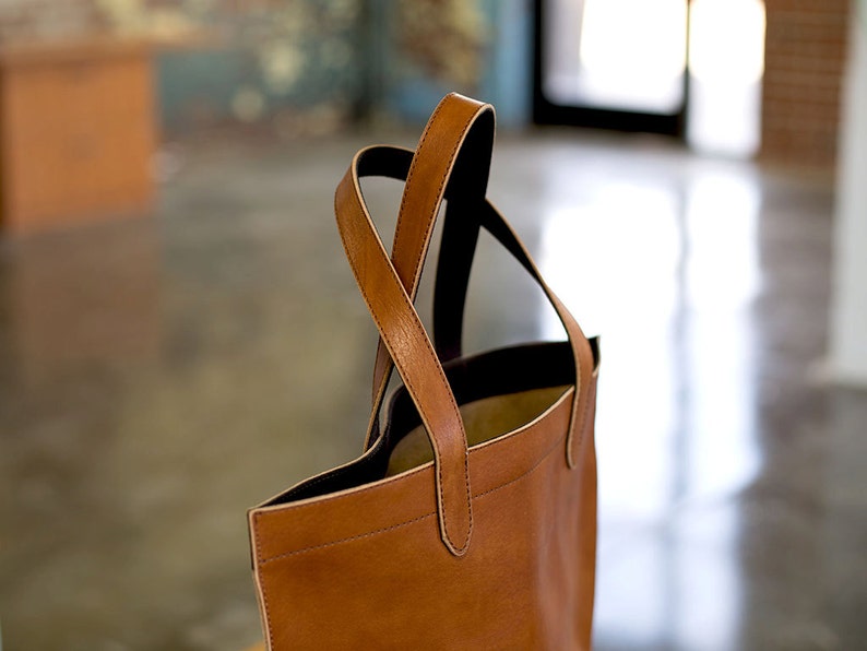 Leather Handbag Tote Tan Color - Etsy