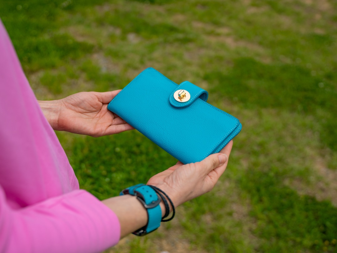 Teal Limited Edition Wallet Italian Leather Wallet Jess - Etsy