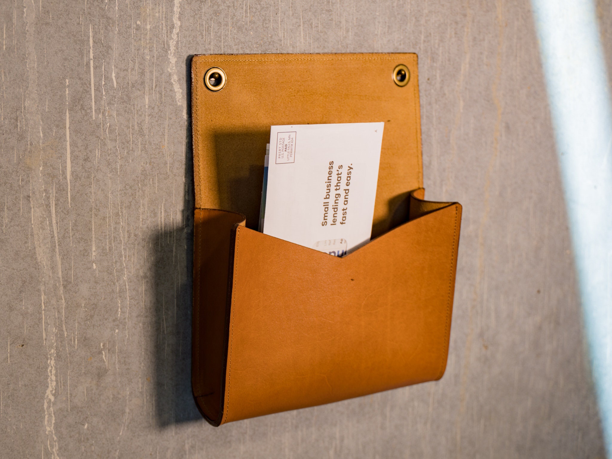 Leather Mail Organizer Large Leather Wall Pocket Mail - Etsy