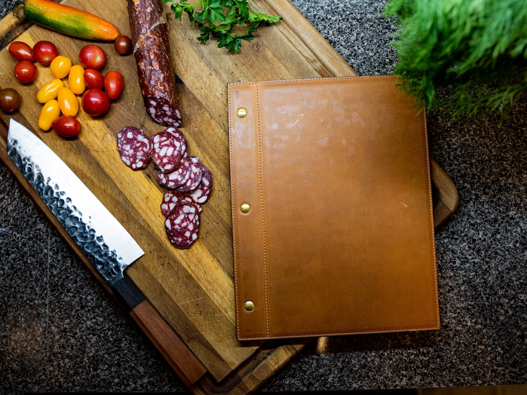 Natural Leather Menu Cover: A4 Cafe Menu Folder With Chicago Screws - Etsy
