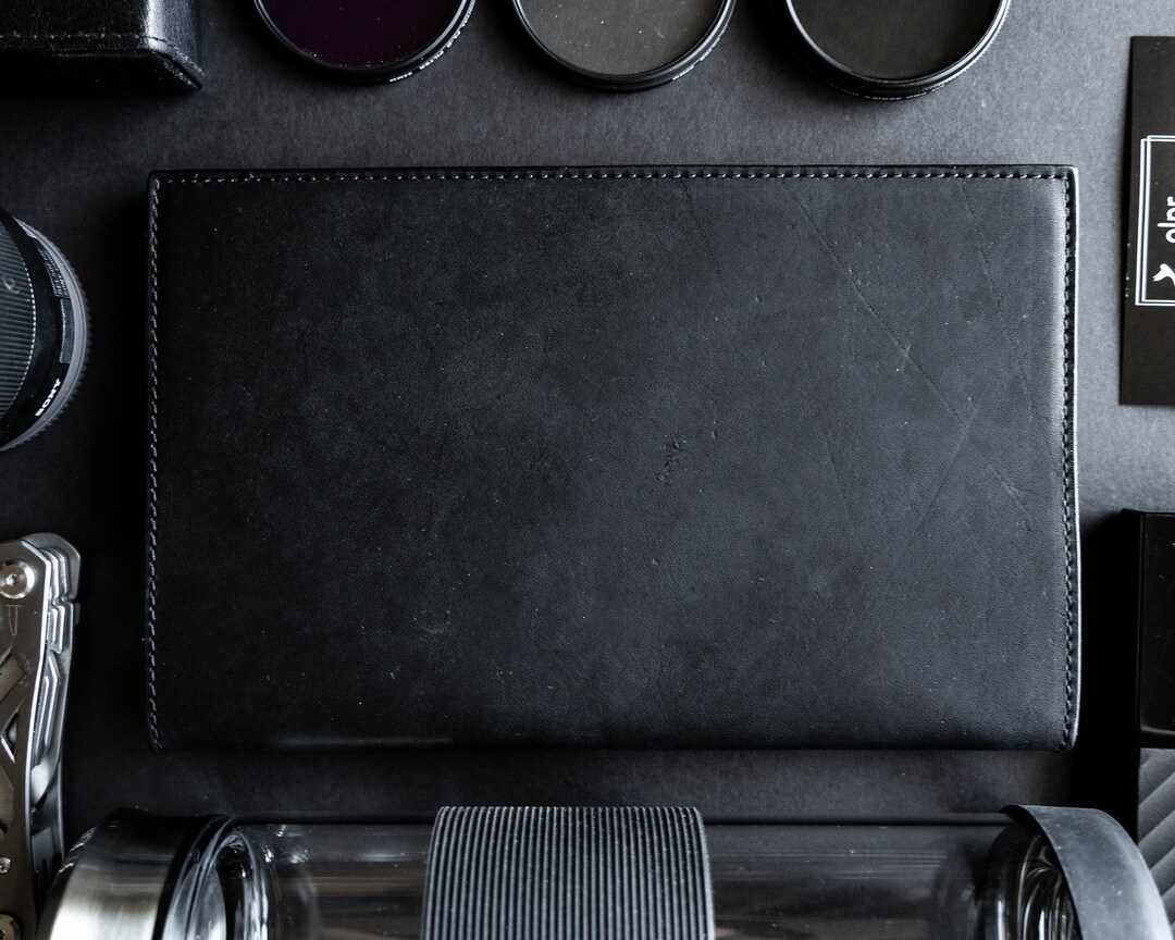 Leather Journal Cover for Moleskine Cahier Journal, Personalized Black ...