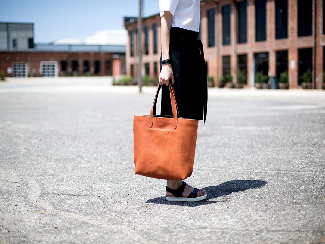 Leather Handbag Tote Tan Color - Etsy