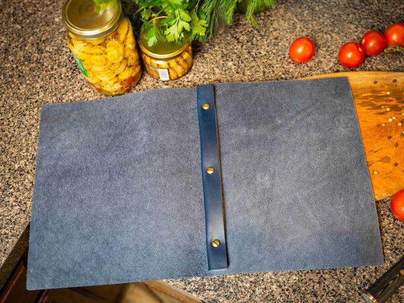 Simple Menu With Screws - Navy, Leather Menu Cover With Logo, Menu Book ...