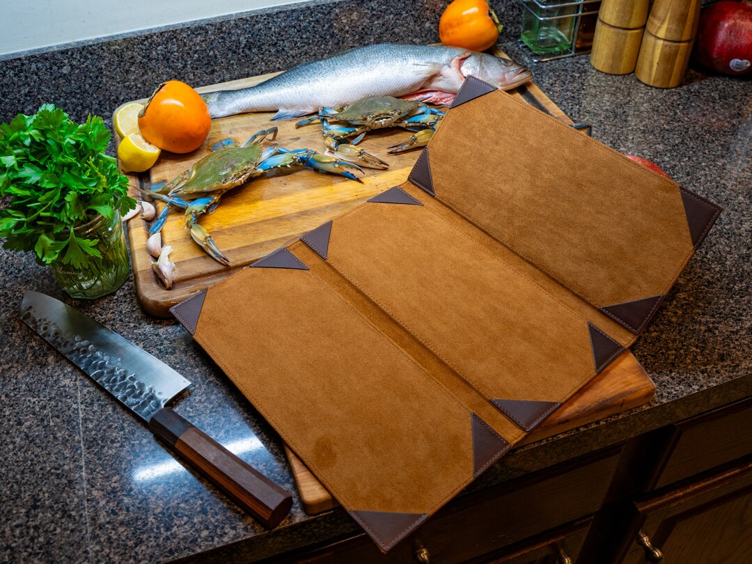 Vintage Trifold Leather Menu / Custom Cafe Bar Menu Book / Engraved ...