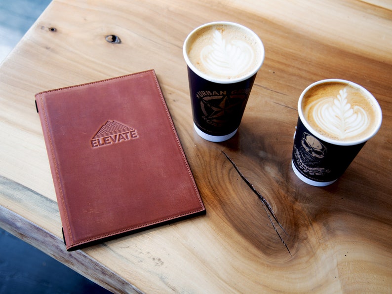 Leather Restaurant Menu Cover / Custom Menu With Logo - Etsy