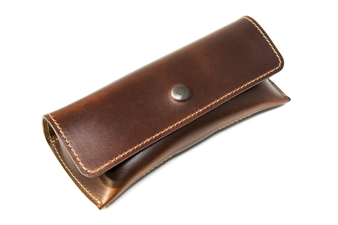 Custom Leather Eyewear / Horween Glasses Case / Personalized Spectacle ...