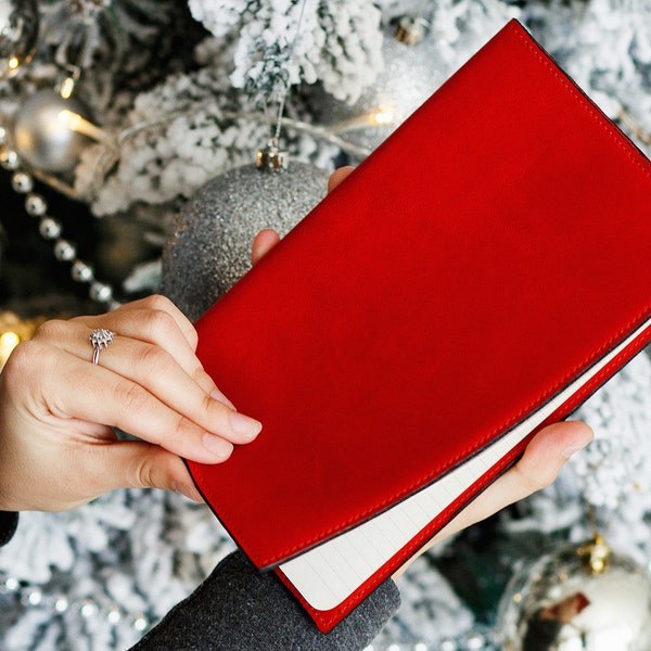 Red Leather Journal - Etsy