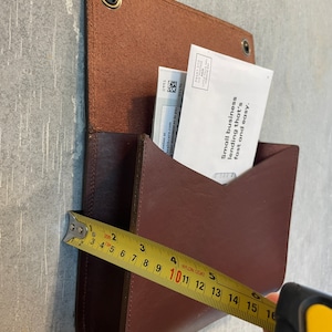 Large Leather Mailbox, Mail Box, Wall Pocket, Office Organizer, Wall ...