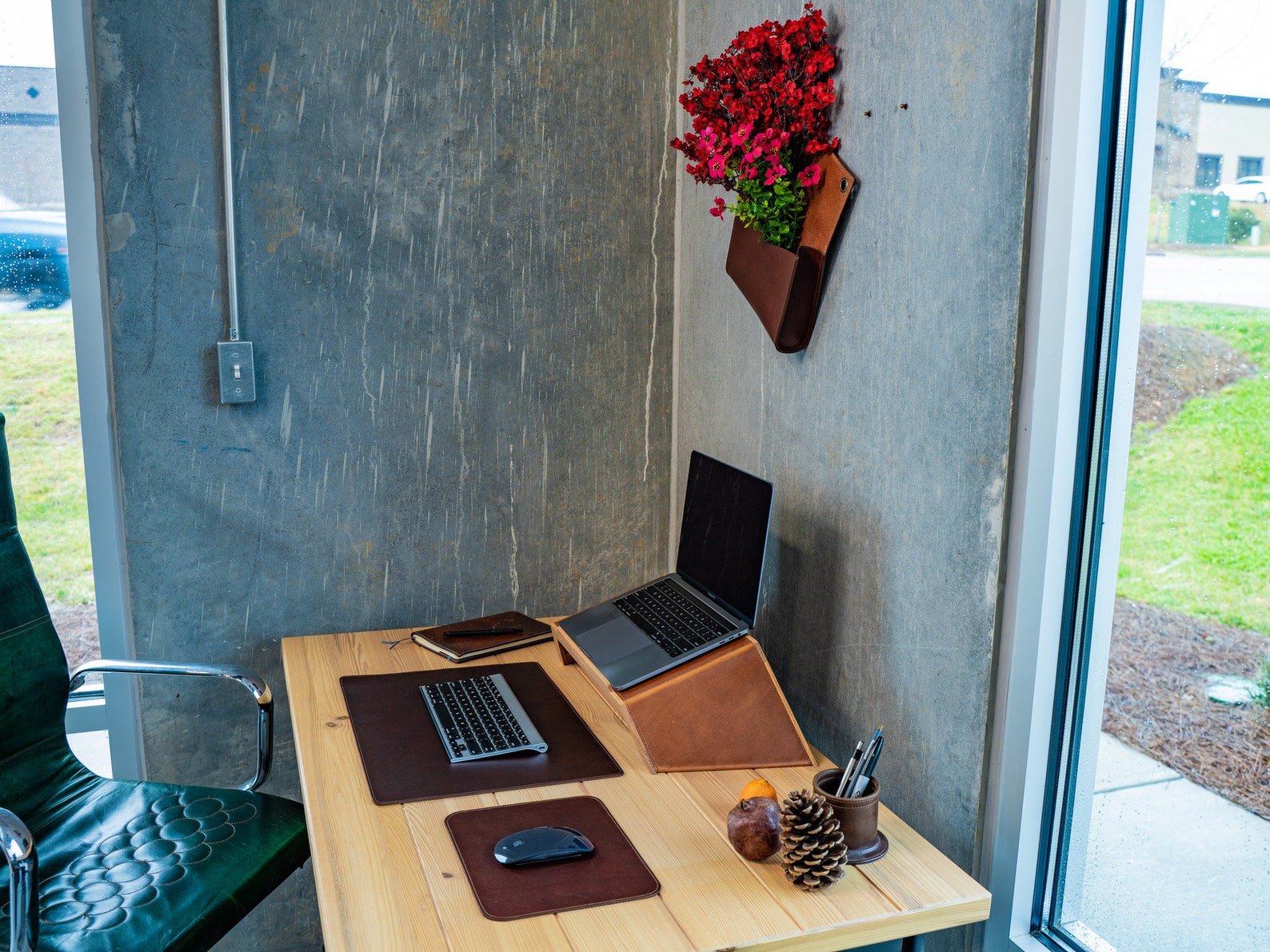Personalized Leather Mouse Mat, Chestnut Mouse Pad With Initials, Full ...