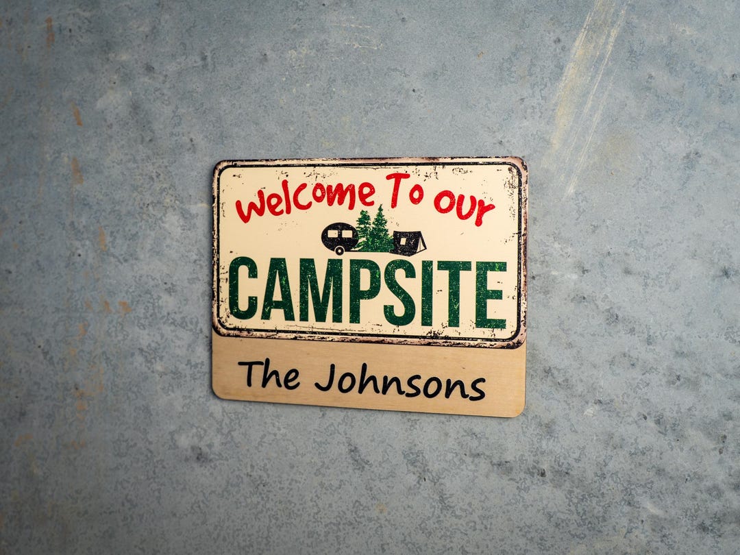 Tent Camper Door Sign, Personalized Camper Sign, Camper Door Decor ...