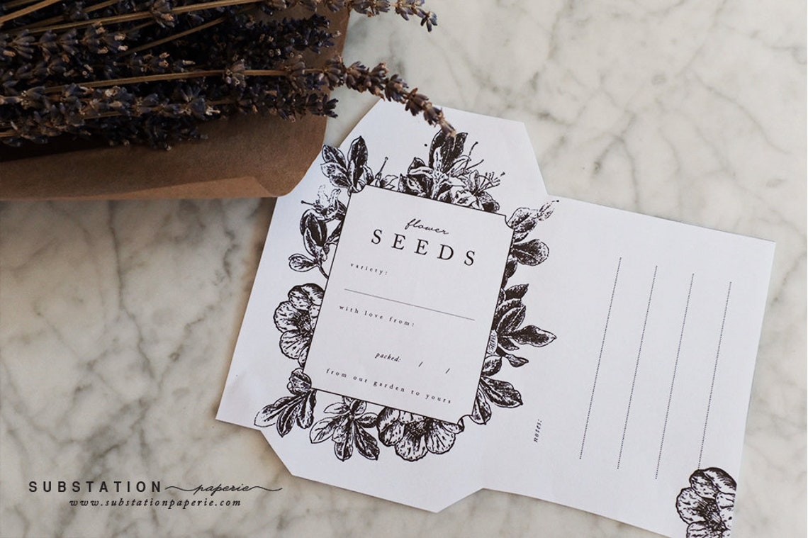 Flower Seed Packet Template DIY Printable Seed Packet | Etsy