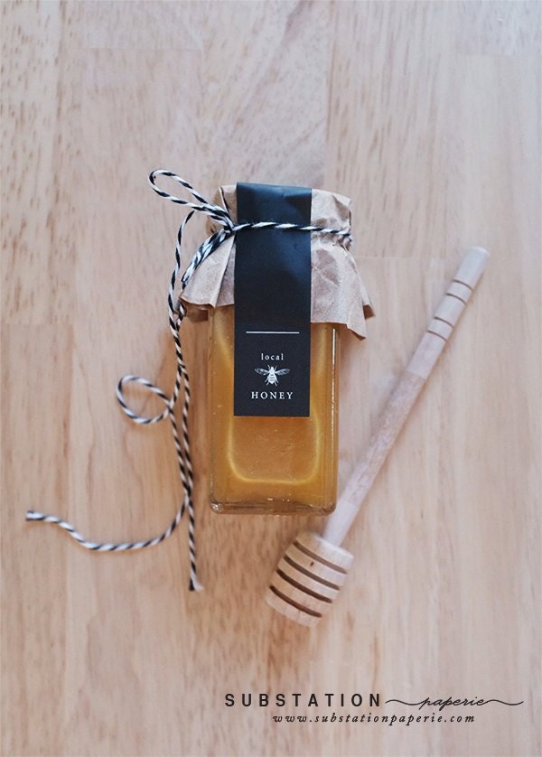 Black Honey Labels Local Honey Labels Black Printed Labels - Etsy Hong Kong