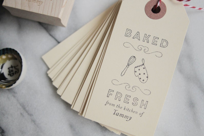 Personalized Baking Label Gift Tag Custom Stamp Cooking - Etsy