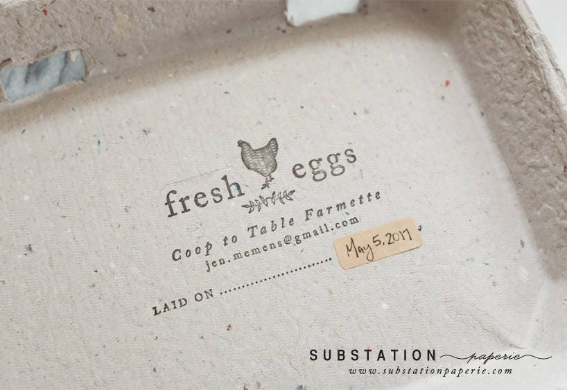 Custom Chicken Rubber Stamp Fill in the Blank Egg Carton - Etsy