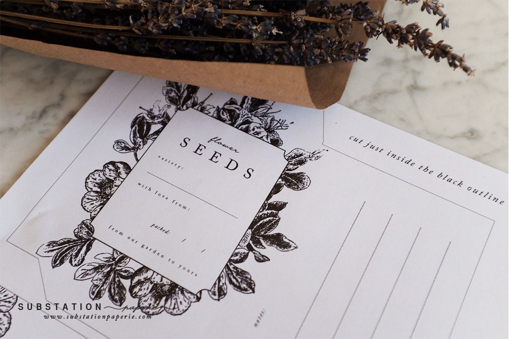 Flower Seed Packet Template DIY Printable Seed Packet | Etsy