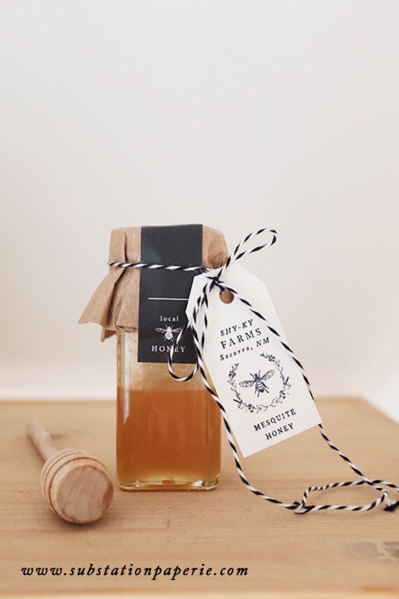 Black Honey Labels Local Honey Labels Black Printed Labels - Etsy Hong Kong