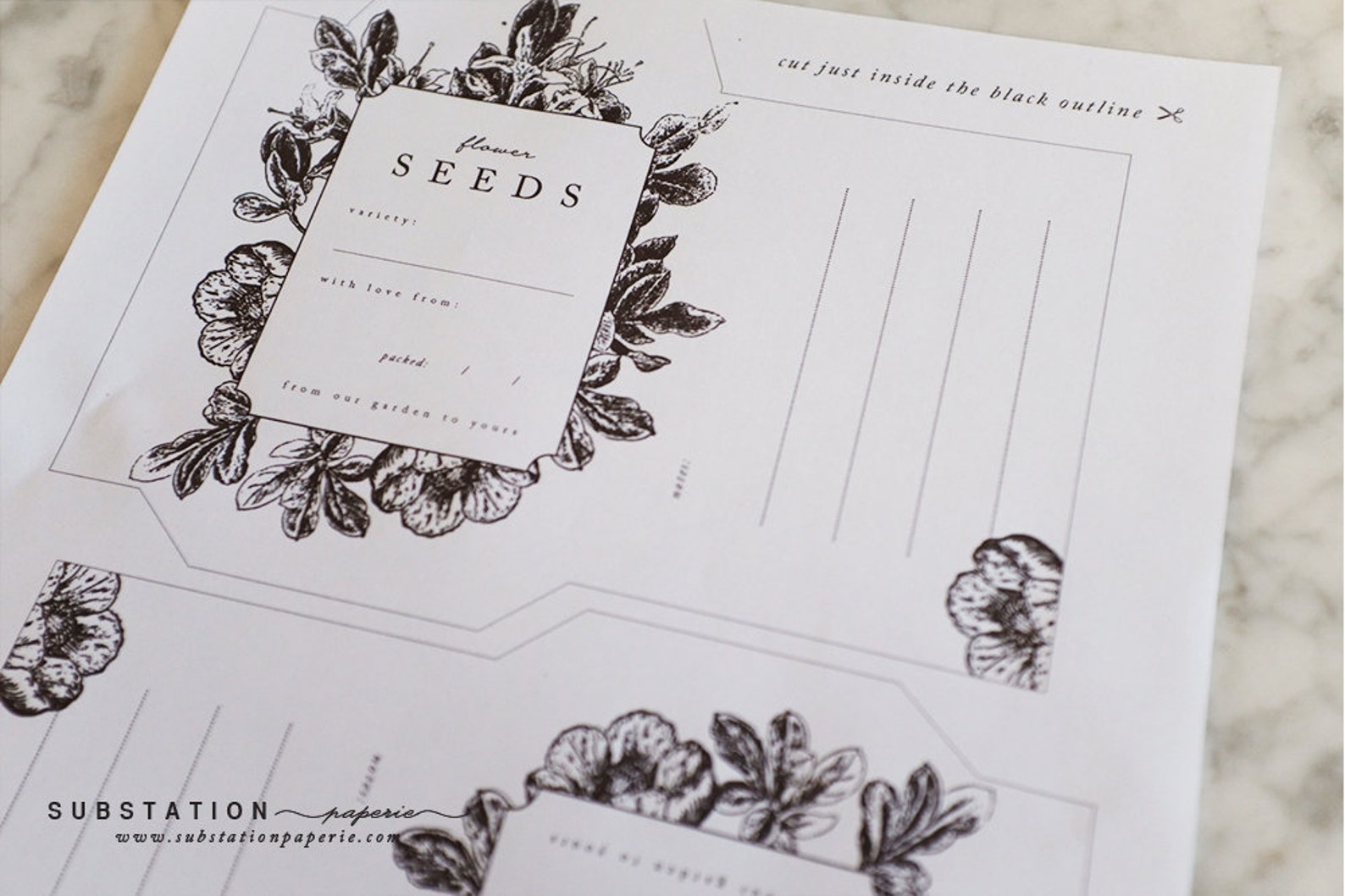 Flower Seed Packet Template DIY Printable Seed Packet - Etsy