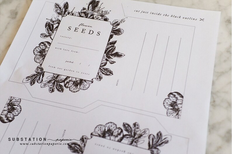 Flower Seed Packet Template DIY Printable Seed Packet - Etsy