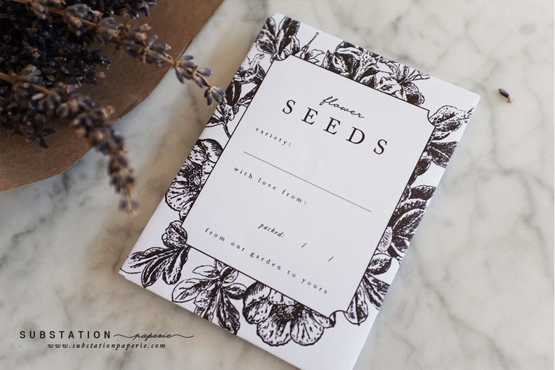 Flower Seed Packet Template DIY Printable Seed Packet - Etsy