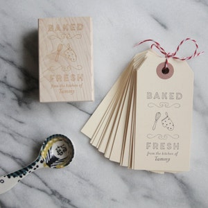 Personalized Baking Label Gift Tag Custom Stamp Cooking Rubber Stamp ...