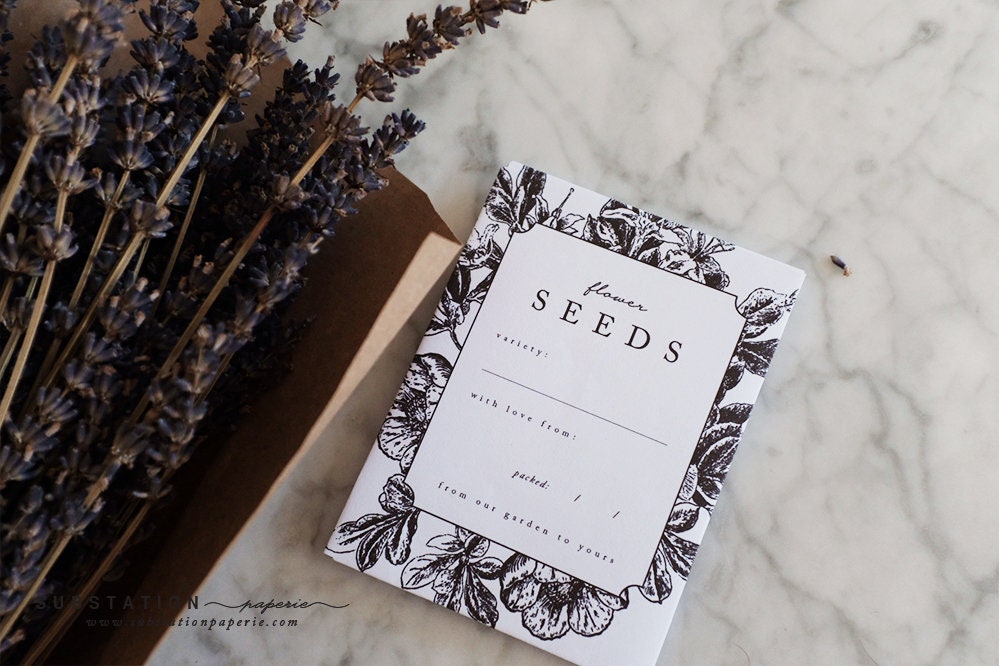 Flower Seed Packet Template DIY Printable Seed Packet - Etsy