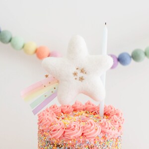 Rainbow Cake Topper/ Star Cake Topper/ Birthday Cake Topper/ Shooting ...
