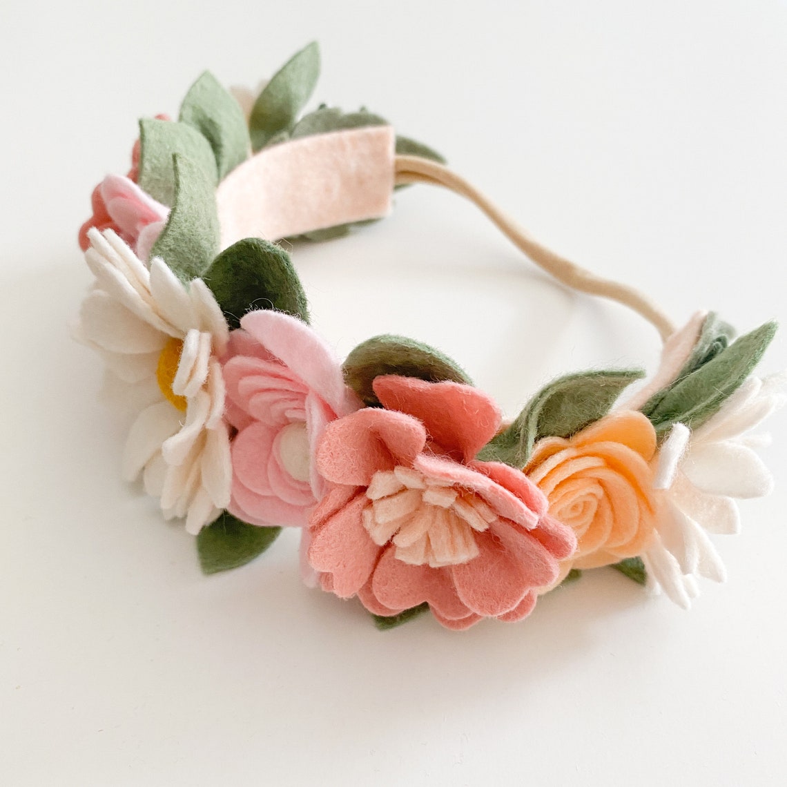 Spring Daisy Felt Flower Crown, Pastel Headband - Etsy