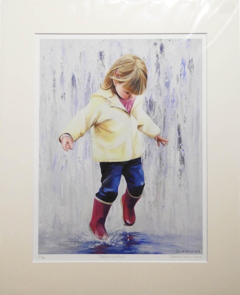Girl Jumping in Puddles, (limited Edition of 100) Splashing Aboot ...