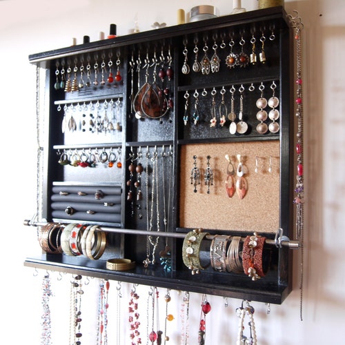 Wall Mounted Earring Organizer Earring Holder Jewelry - Etsy