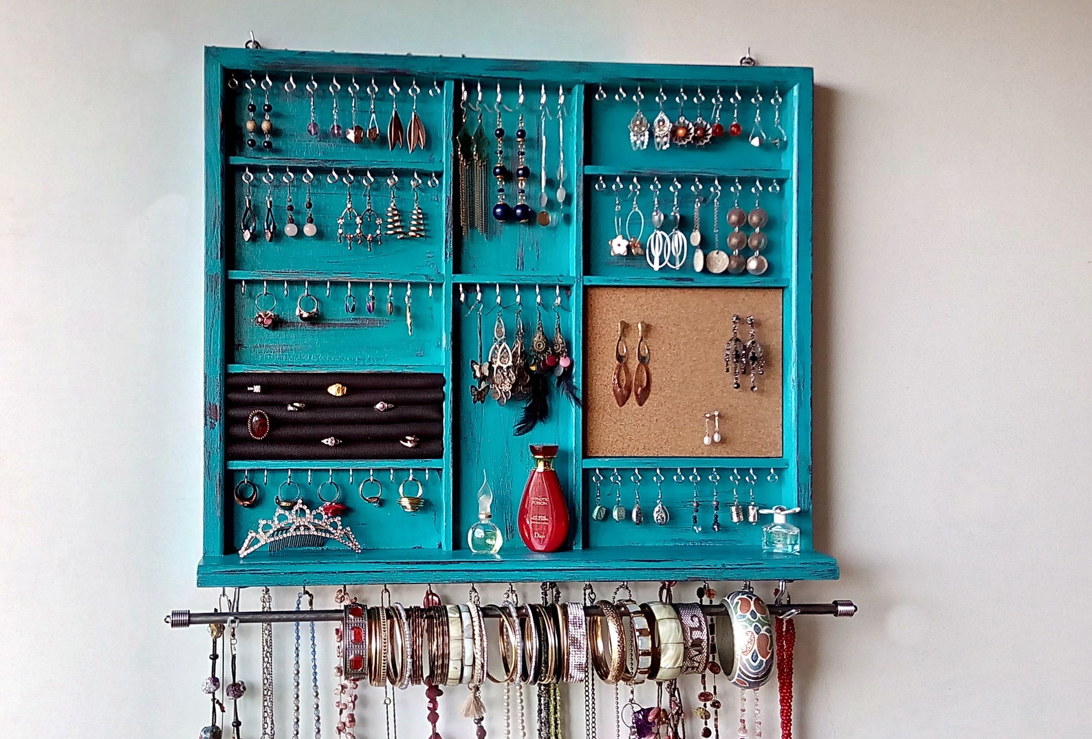 Jewelry Display/ Large Earrings Display/ TURQUOISE Distressed - Etsy