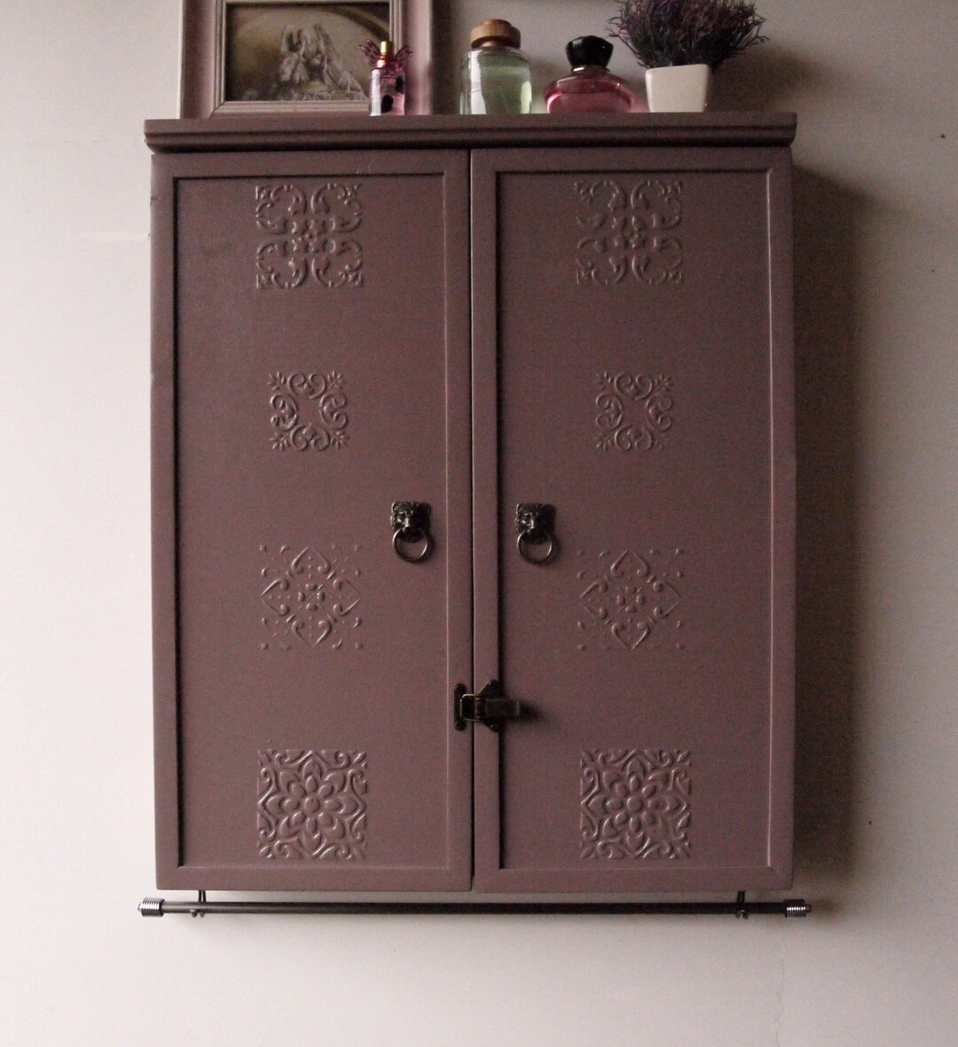 Jewelry Cabinet/ Armoire/ Large Earrings Closet With Shelf/light MAUVE ...