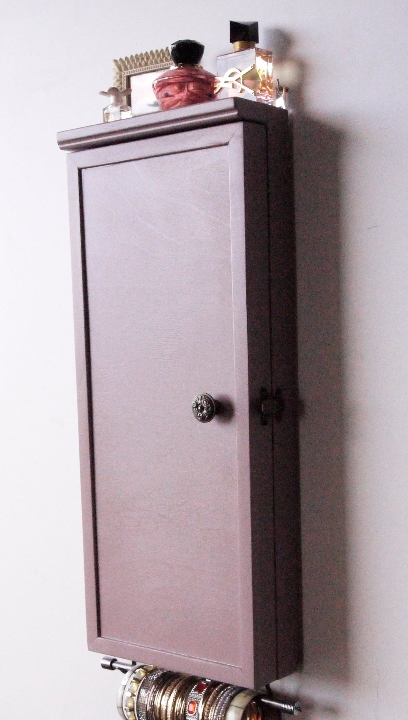 Jewelry Cabinet/ Armoire / Earring Display/ Light MAUVE Jewelry Storage ...