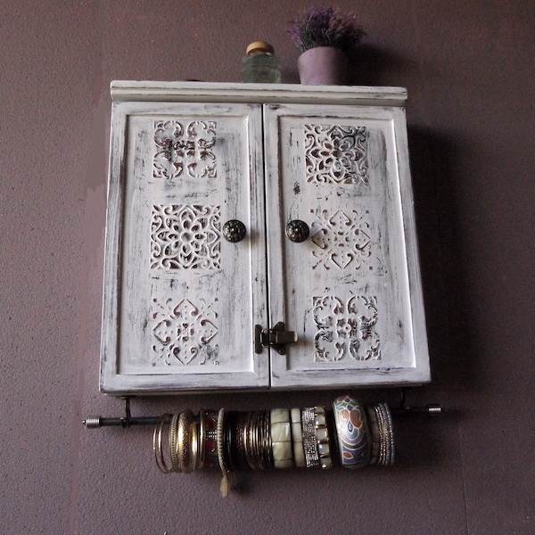 White Distressed Box - Etsy