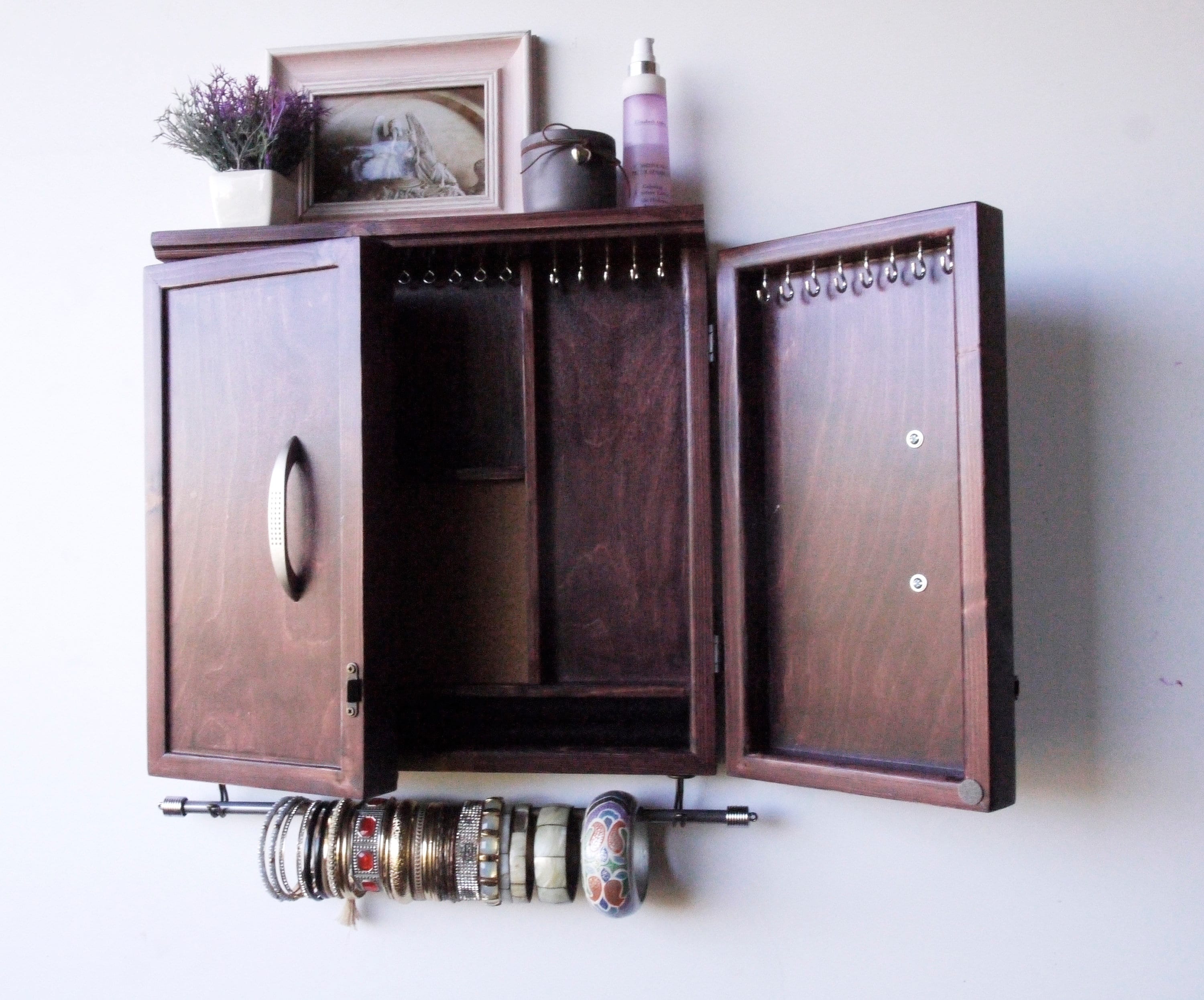 Jewelry Cabinet/ Jewelry Display/wooden Wall Mounted Earring | Etsy