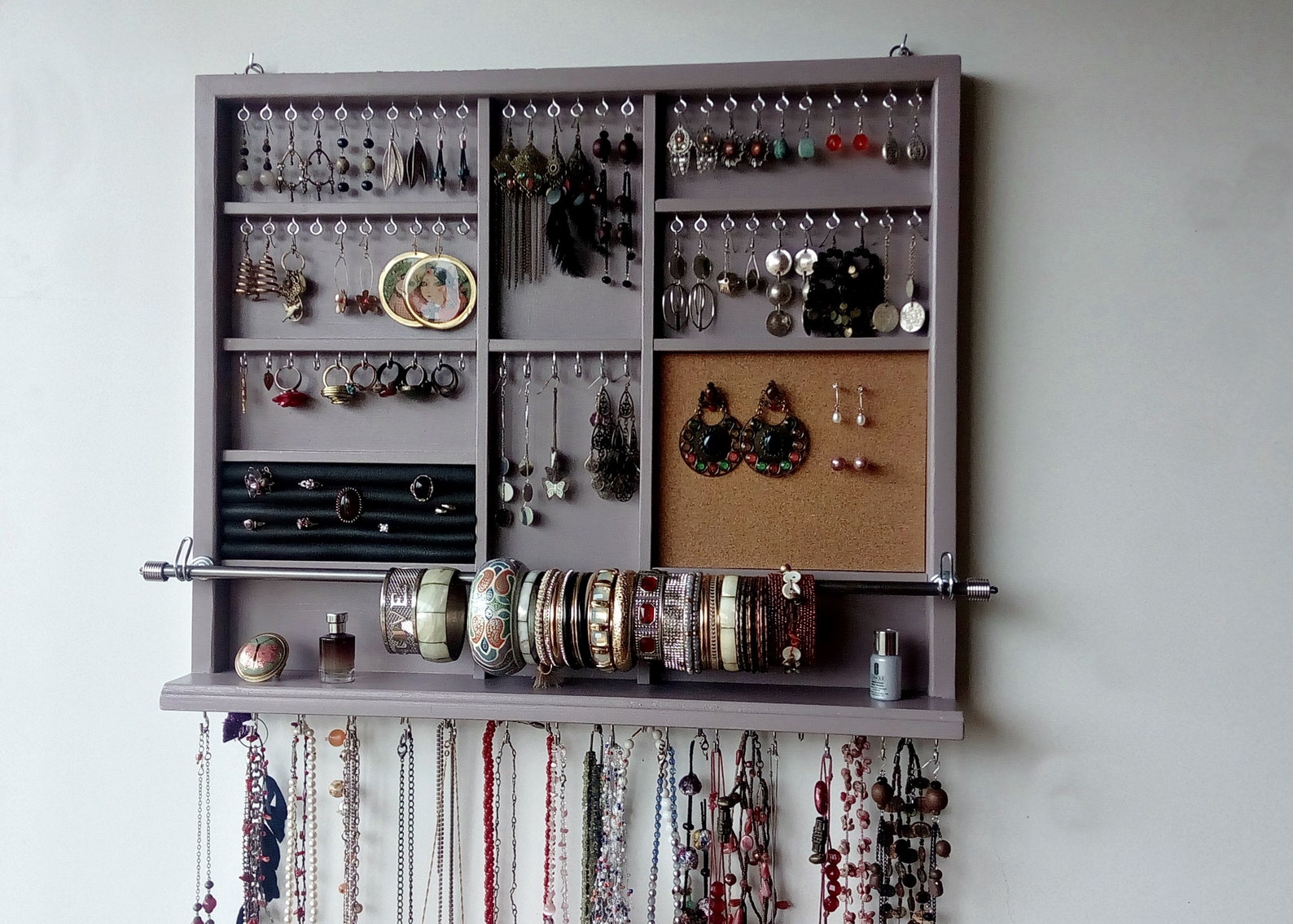 Jewelry Organizer /large Earrings Display/light MAUVE Jewelry | Etsy