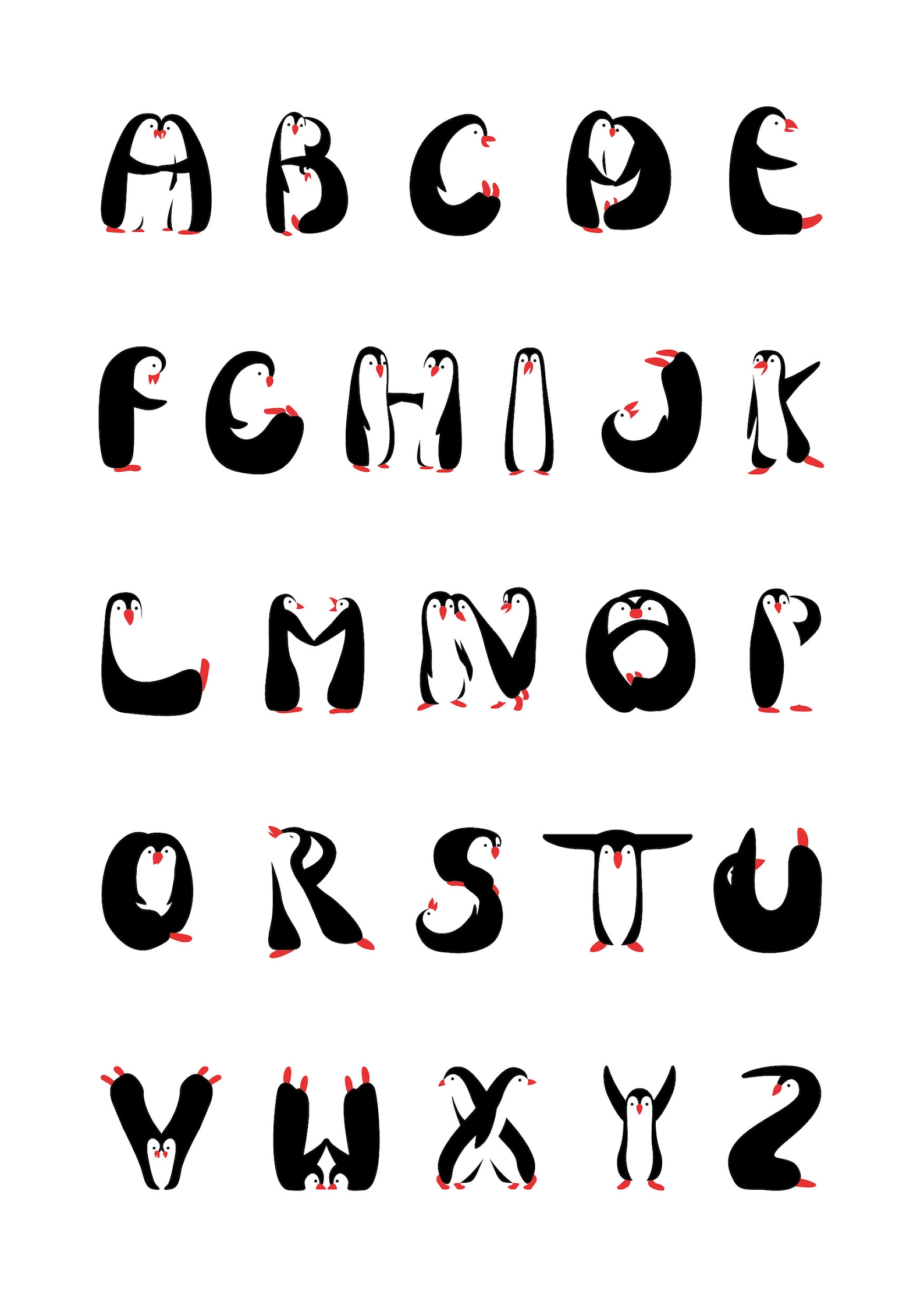 Penguin Alphabet Poster | Digital Download - Etsy