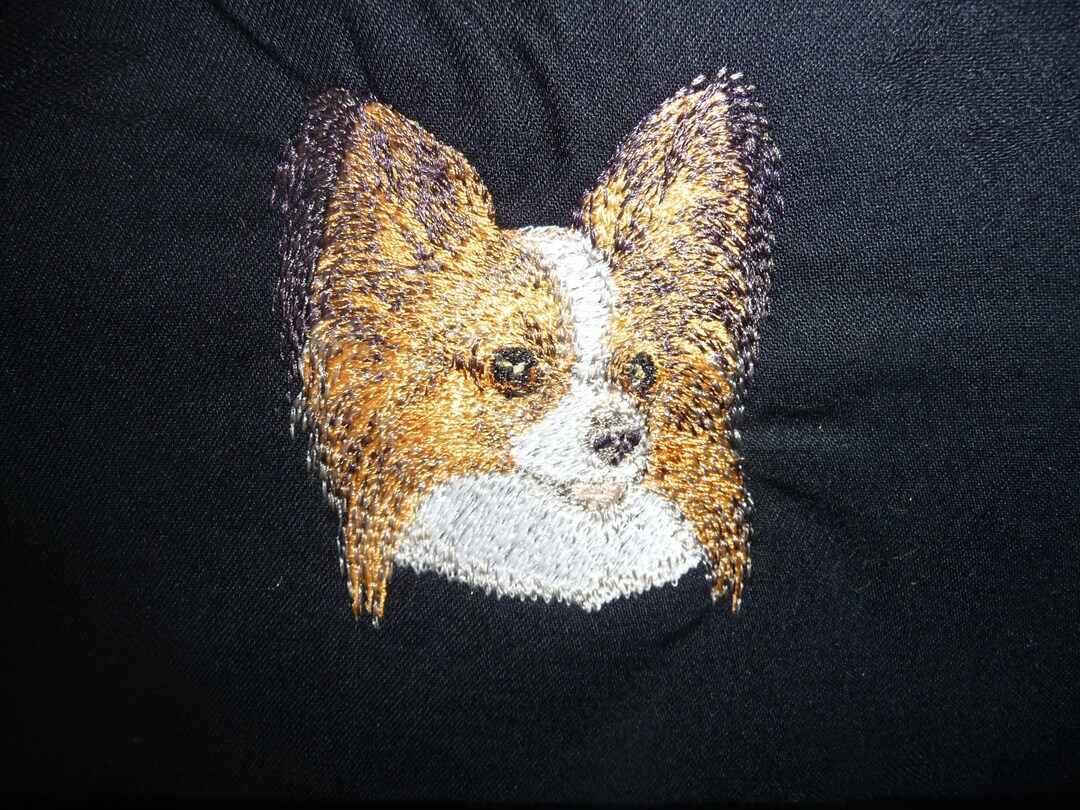 Papillon D463 Embroidered Dog Items Quilting Block, Wall Hanging ...