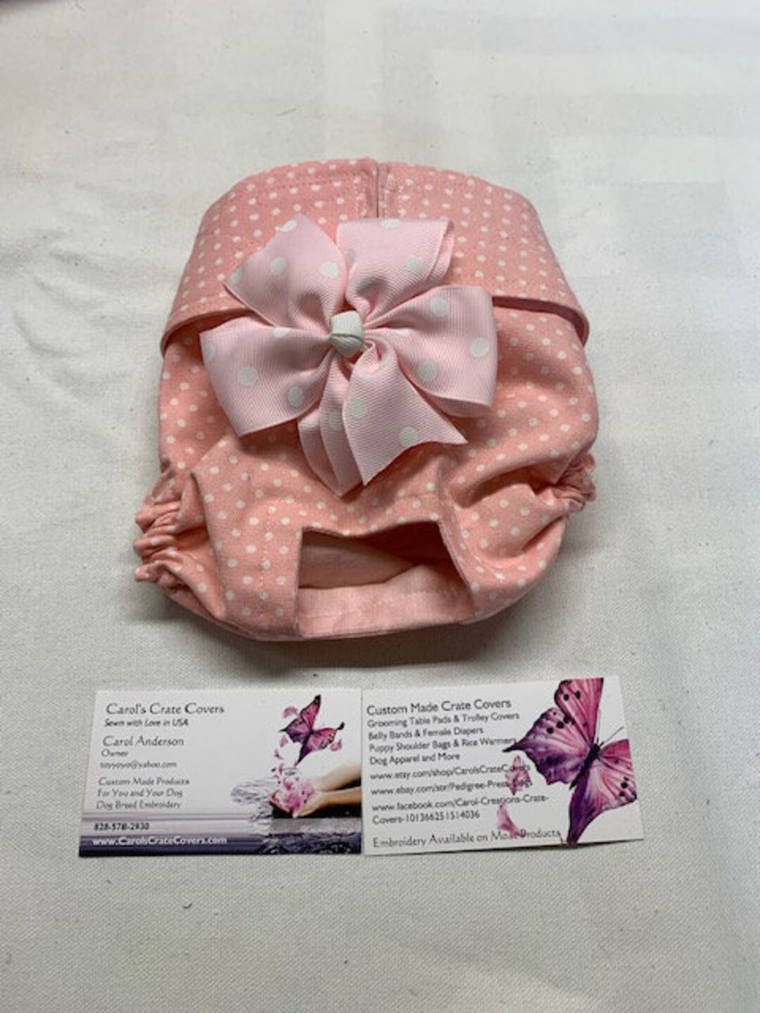 Light Pink With White Polka Dots Cotton Female Dog Britches - Etsy