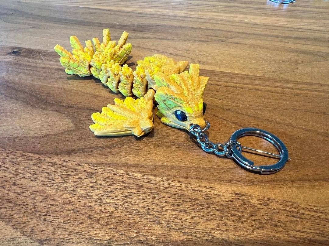 Tiny Articulated Serpent Wyvern 3d Printed in USA for Keychain Pendant ...