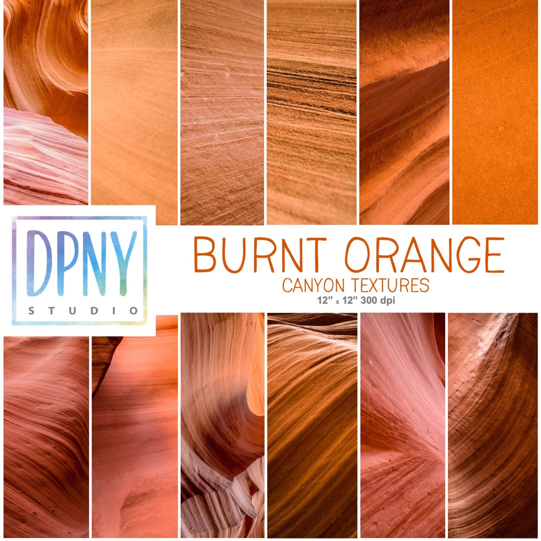 Burnt Orange Canyon Textures Digital Paper Set, Natural Scrapbooking ...