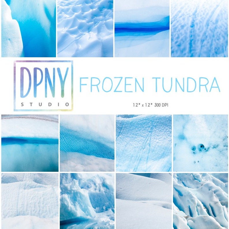 Winter Wonderland Digital Paper Set, Ice Glacier Snow Digital ...
