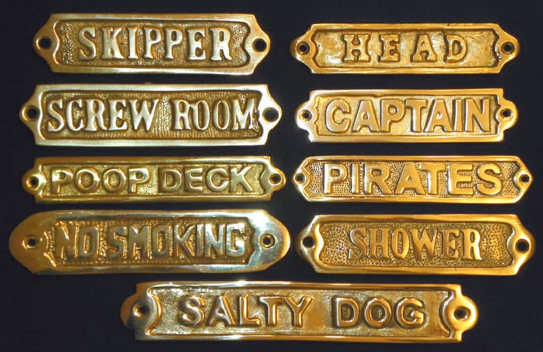 Solid Brass Door Wall Plaque Signs ~ Nautical Decor ~ (brass Screws ...