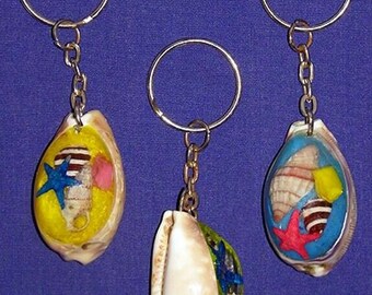 Resin Seashell Keychain - Etsy