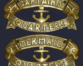 Solid Brass Door Wall Plaque Signs Nautical Decor brass | Etsy